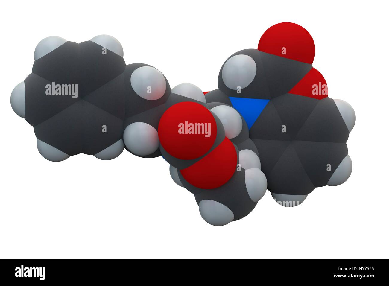 Benazepril, molecular model. This hypertension (high blood pressure ...