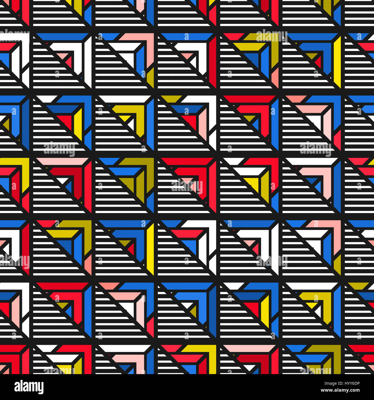 Colorful bold bright seamless pattern. Trendy design in 80-90s style ...