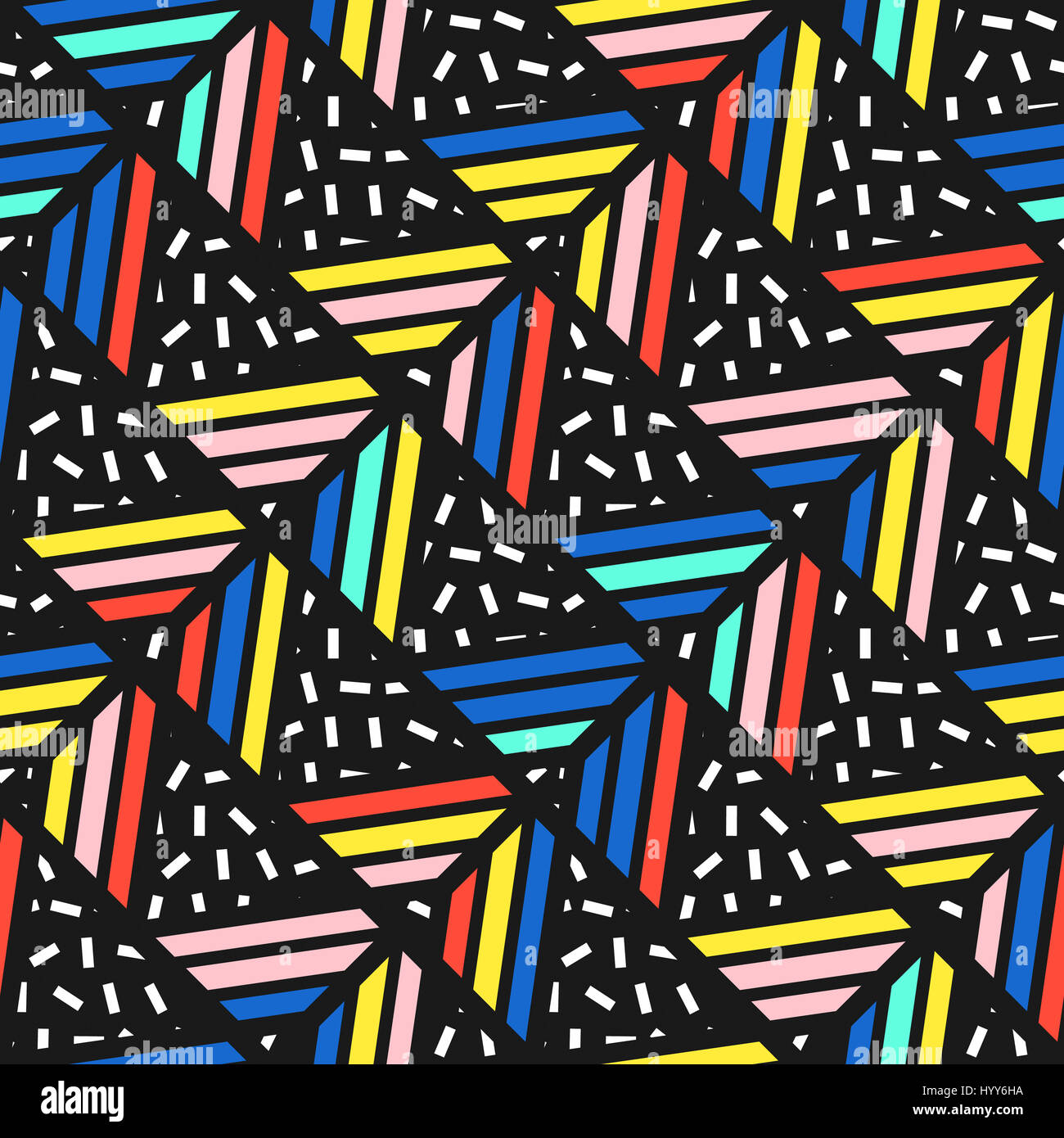 Colorful bold bright seamless pattern. Trendy design in 80-90s style ...