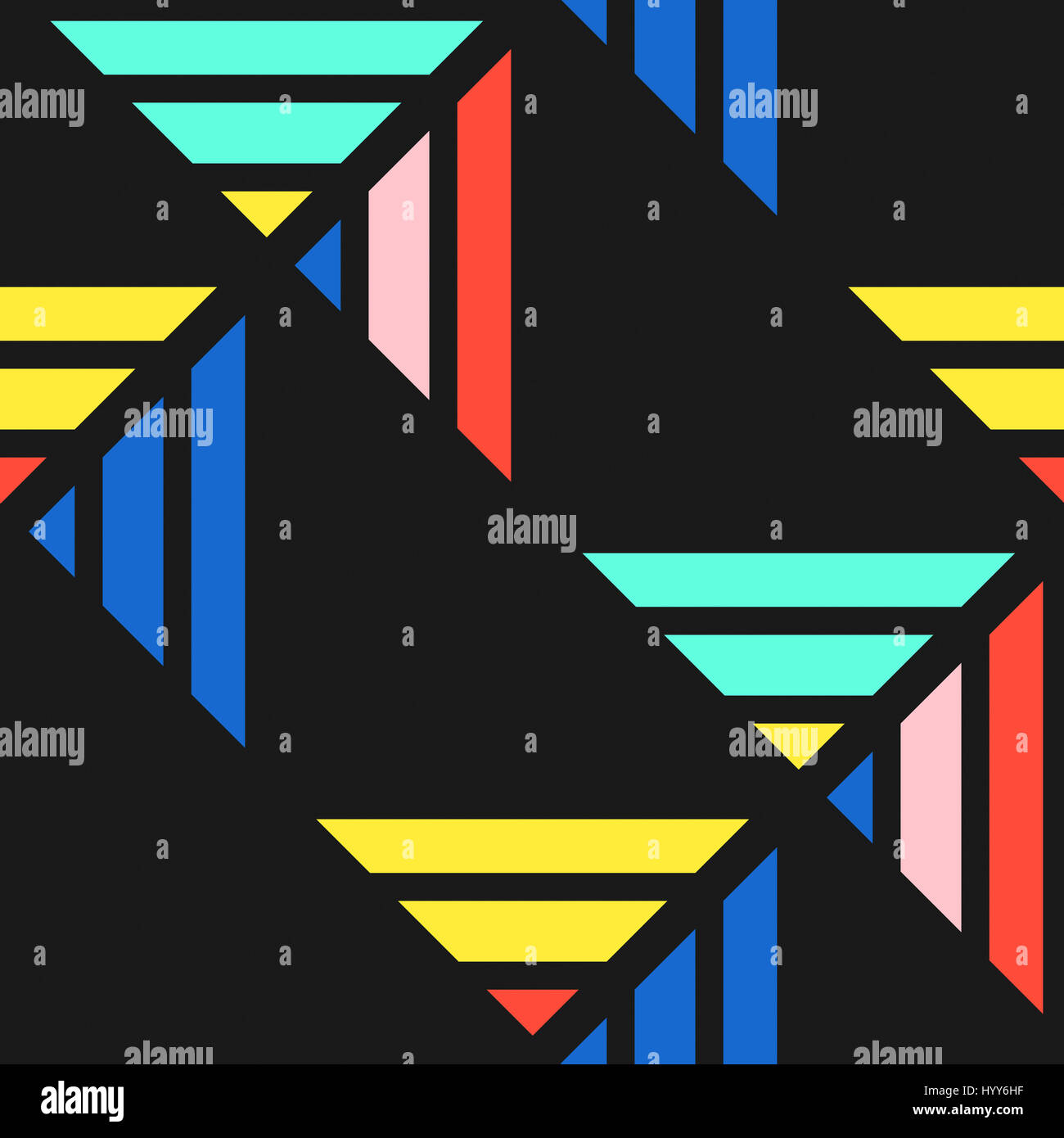 Colorful bold bright seamless pattern. Trendy design in 80-90s style ...