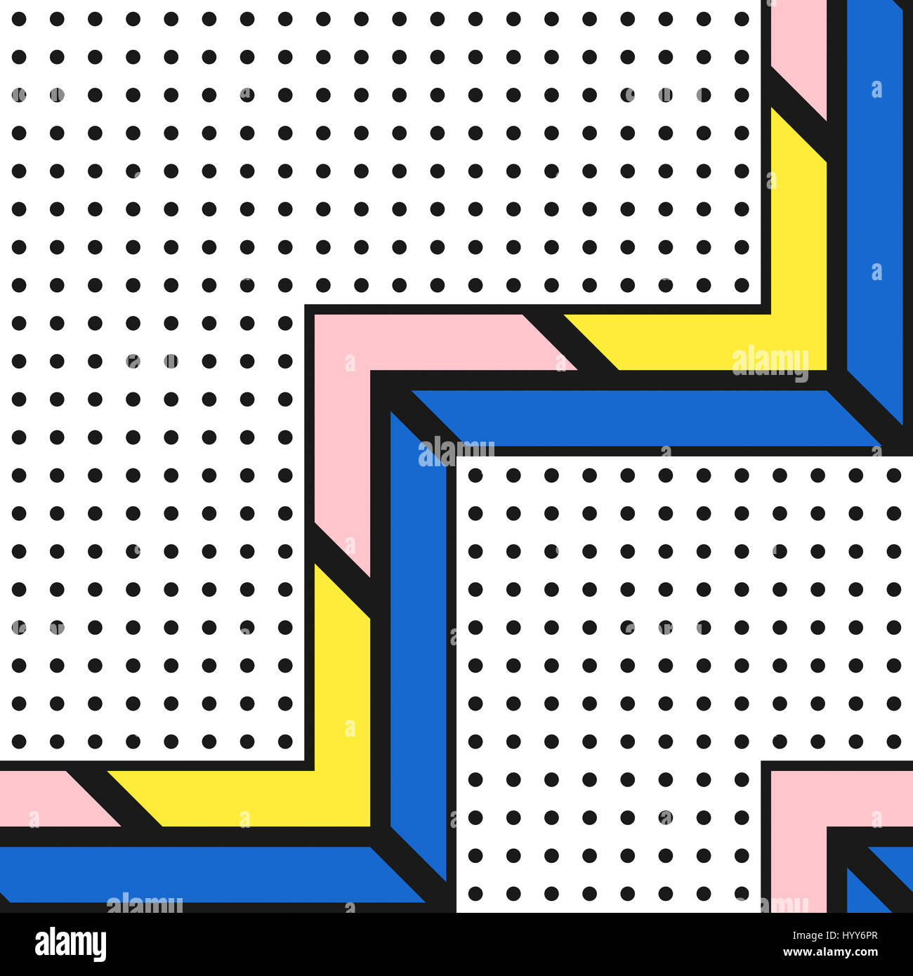 Colorful bold bright seamless pattern. Trendy design in 80-90s style ...