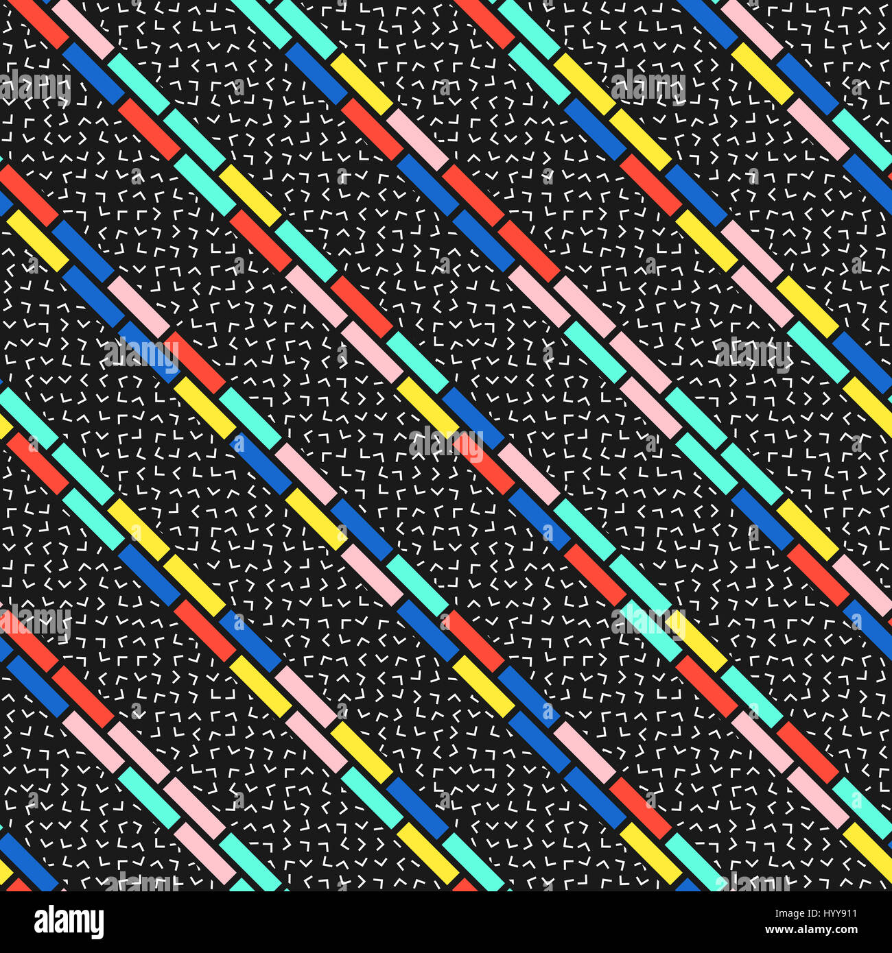 Colorful bold bright seamless pattern. Trendy design in 80-90s style ...