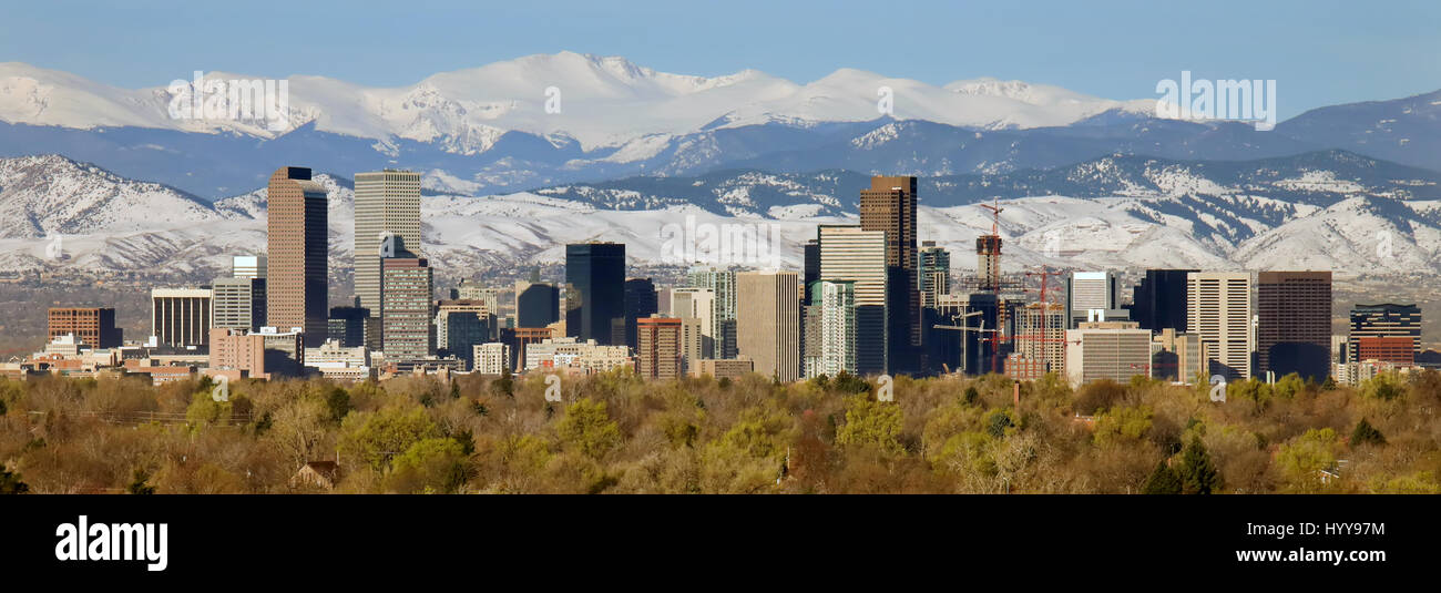 Denver Downtown Panoramic View Stock Photo - Alamy