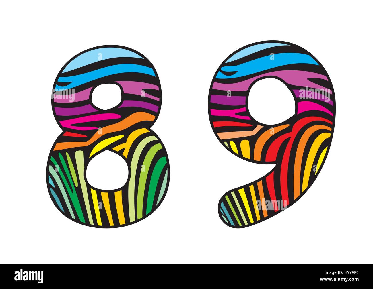 Background skin zebra shaped number sight and nine Stock Vector Image ...