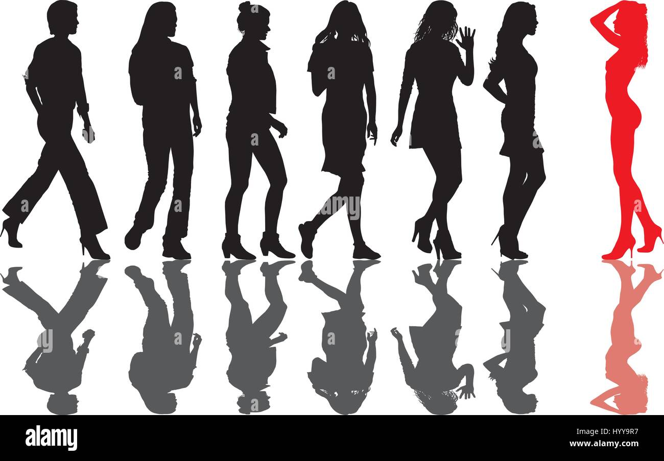 One single person different between woman Stock Vector Image & Art - Alamy