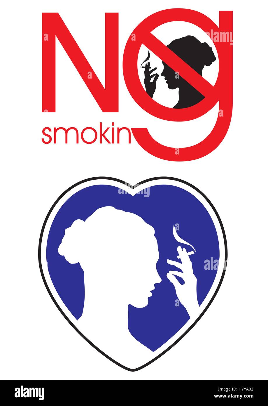 Ban smoking woman Stock Vector Images - Alamy