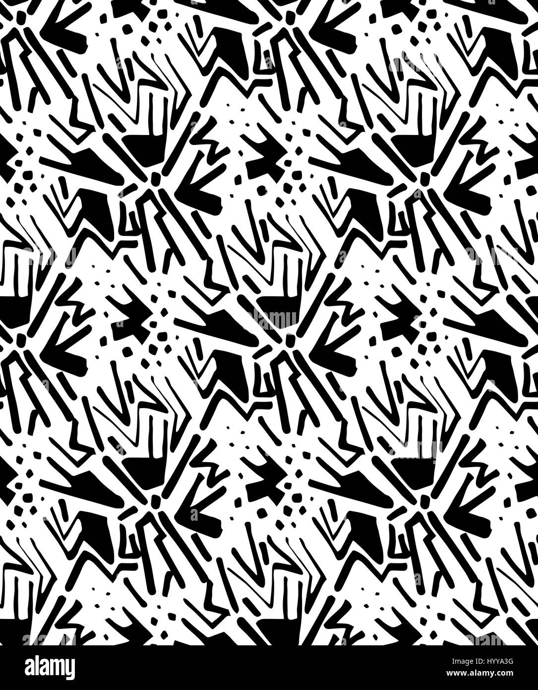Abstract seamless pattern. Linear hand drawn motif background. Lines ...