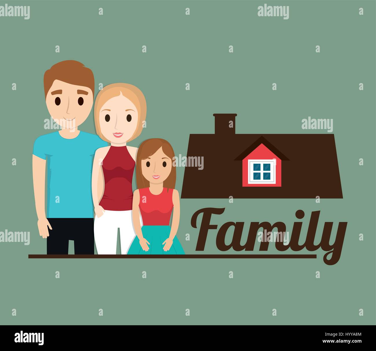 Family life insurance poster Stock Vector Images - Alamy
