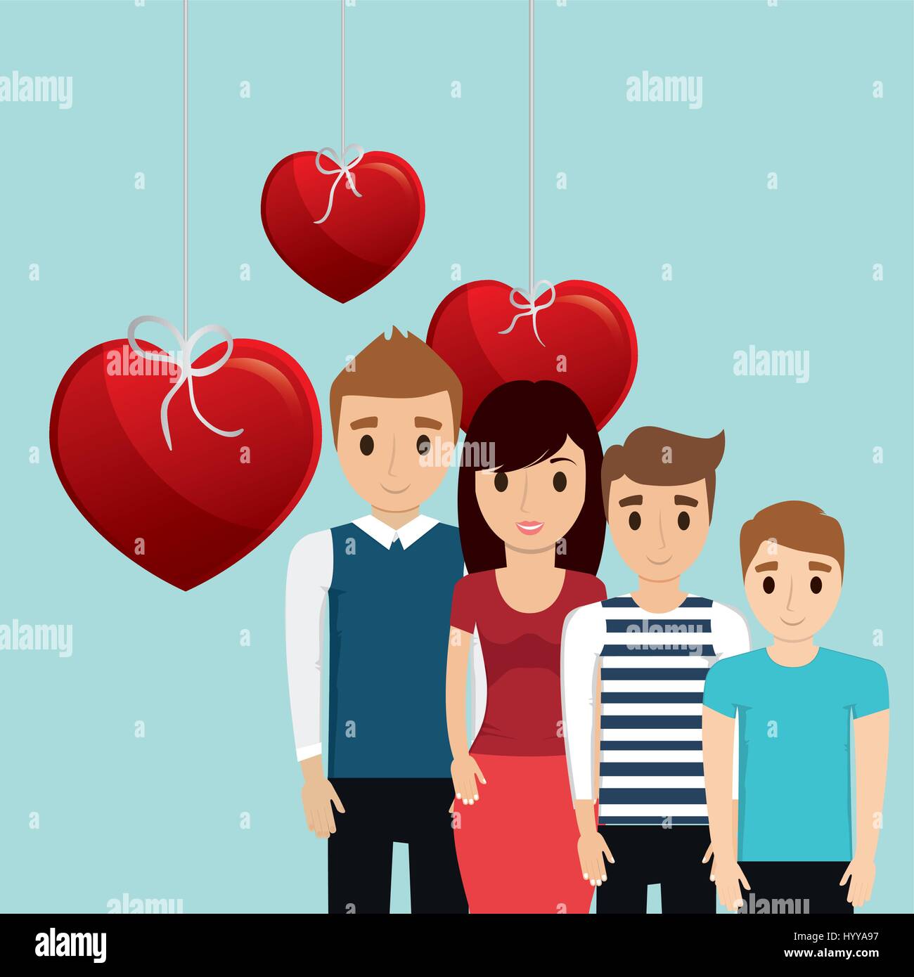 lovely family poster together heart decoration Stock Vector Image & Art ...