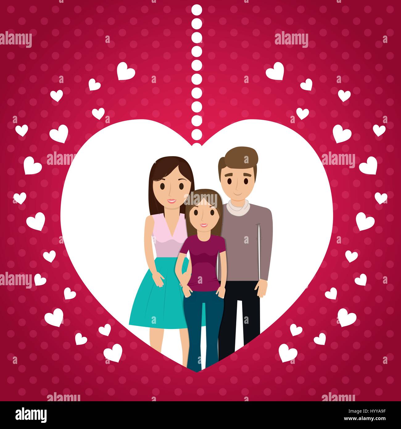 lovely family poster heart together Stock Vector Image & Art - Alamy