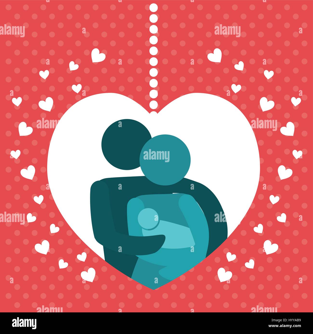 lovely family poster together hearts decoration Stock Vector Image ...