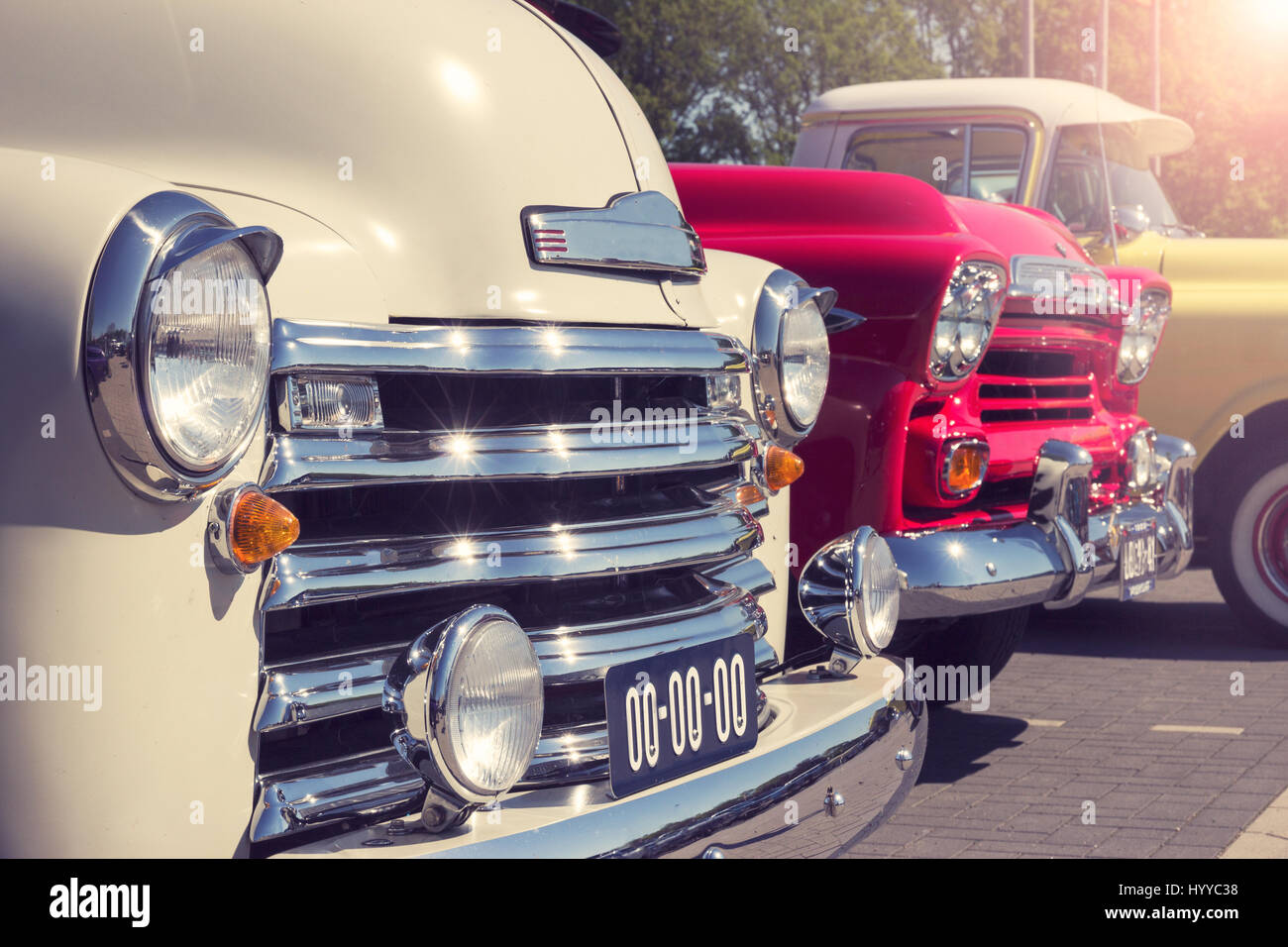 Classic cars close up Stock Photo - Alamy