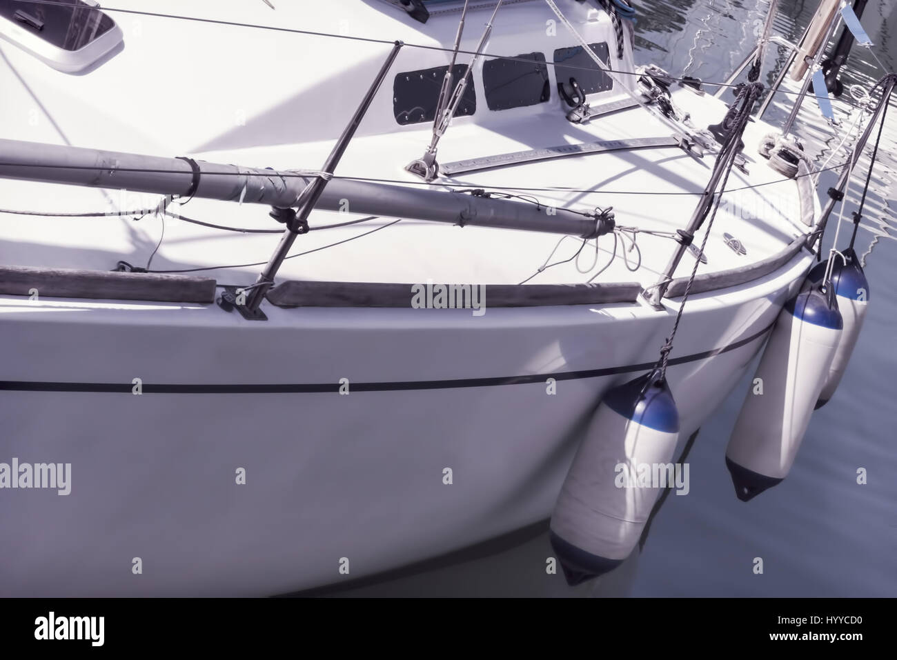 Sailboat side detail Stock Photo - Alamy