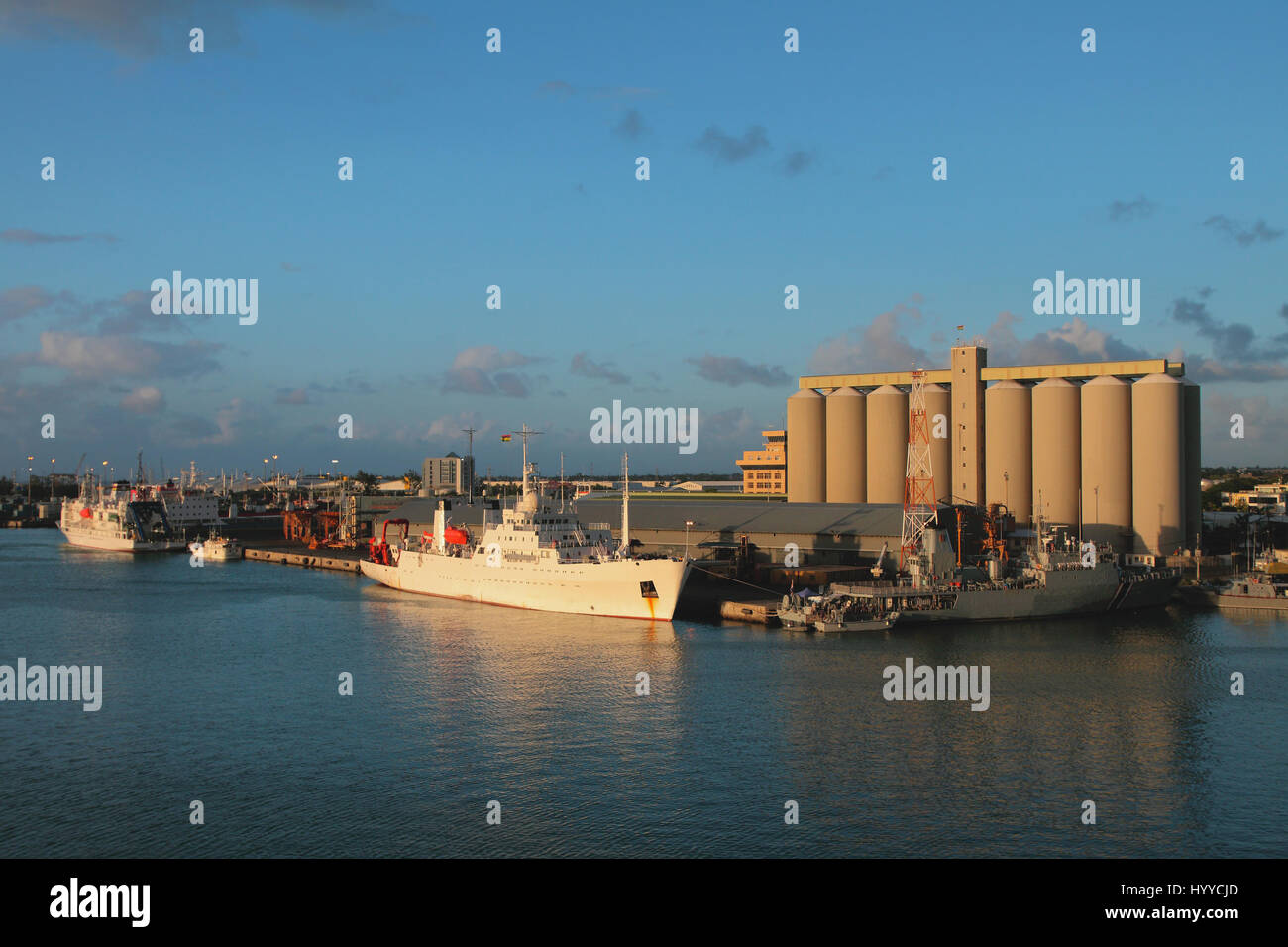 Seaport at sunset. Port Louis, Mauritius Stock Photo - Alamy