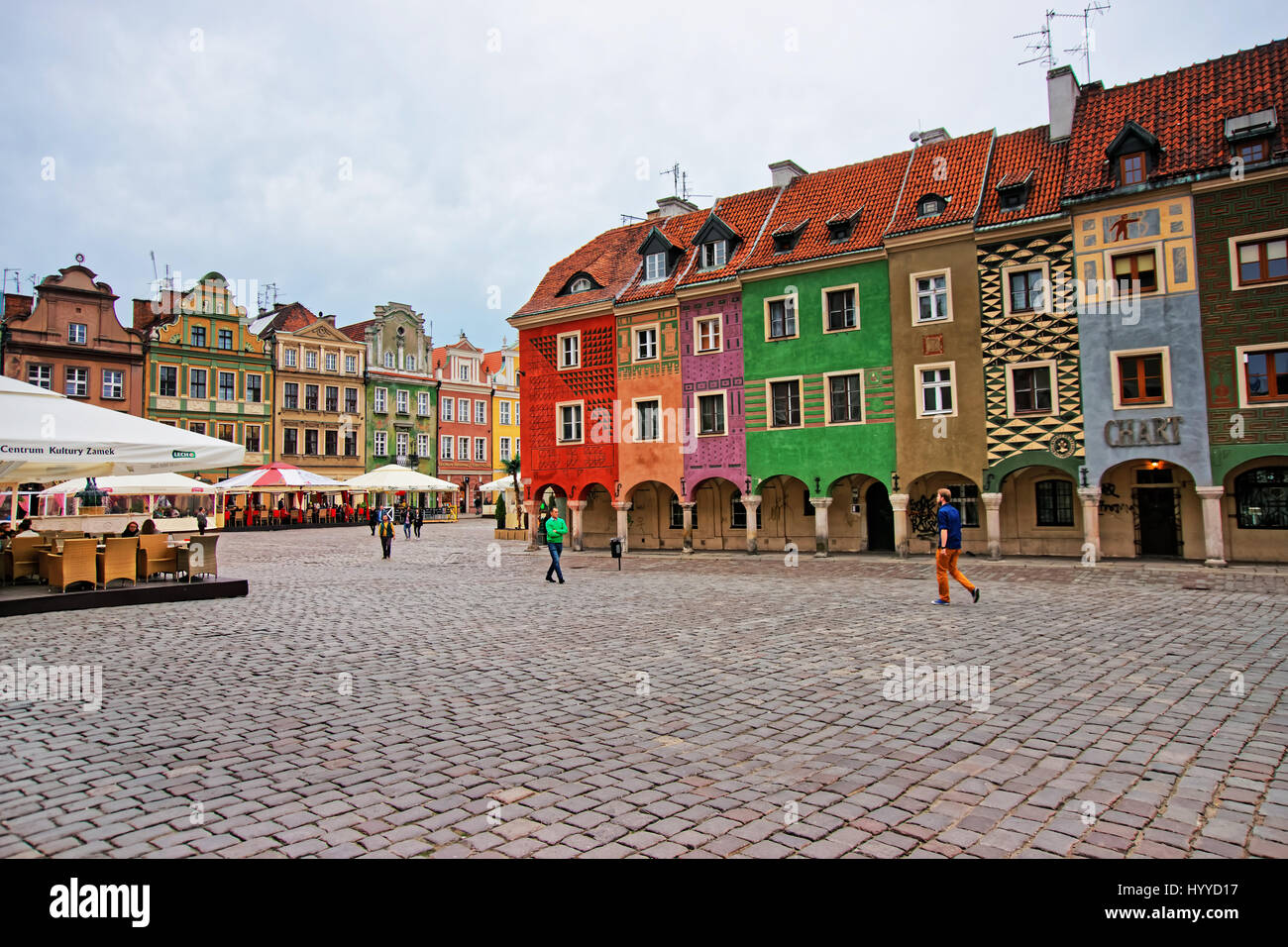 Poznan, Poland - May 7, 2014: Cafes and restaurants in Old Market ...