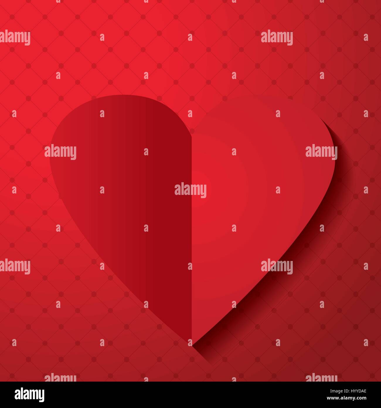 Valentines day, Red Heart paper, Vector art Stock Vector Image & Art ...