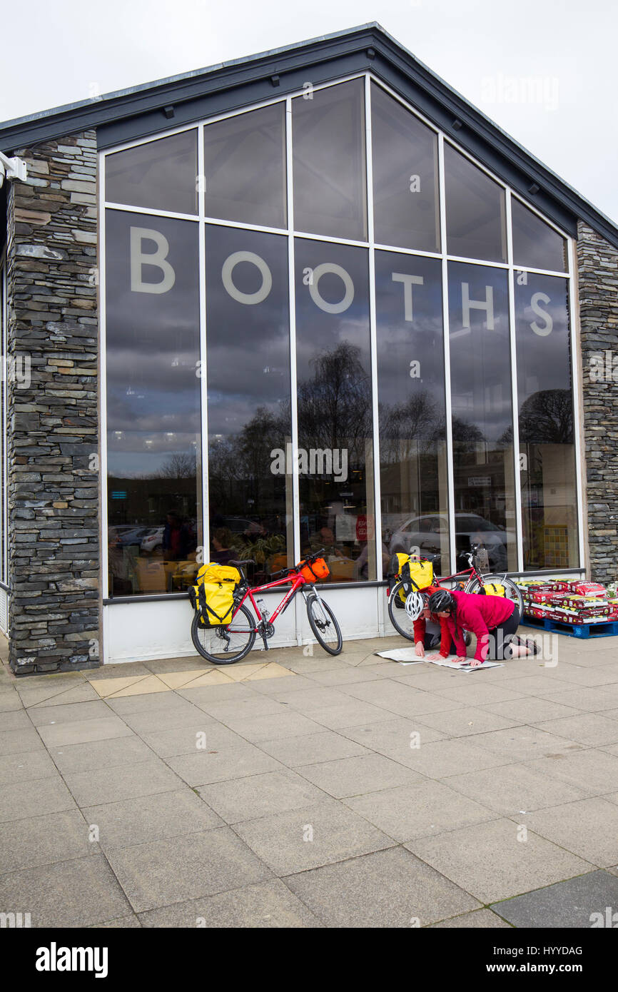 cyclists,map,Booths supermarket,studying map,planing route Stock Photo ...