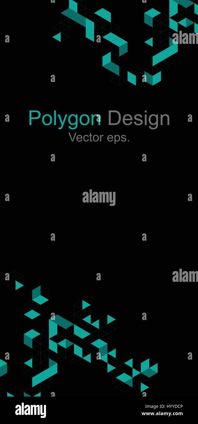 Template Banner vertical green polygon techno background vertical. Web ...