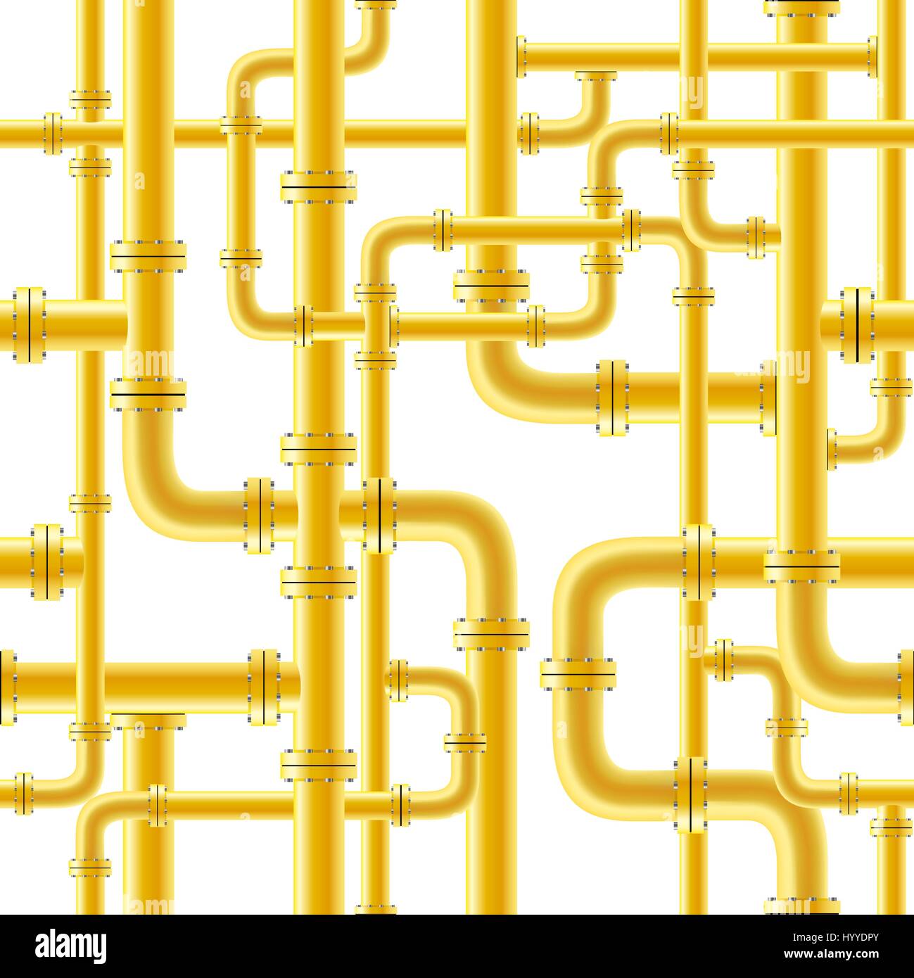 Yellow pipe seamless on white background. Industry pump gas oil ...