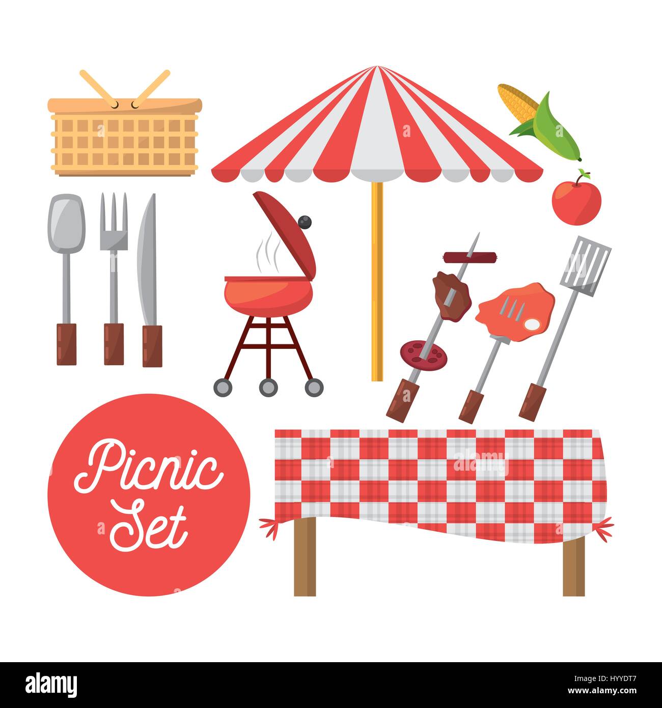 picnic set equipment objects image Stock Vector Image & Art - Alamy