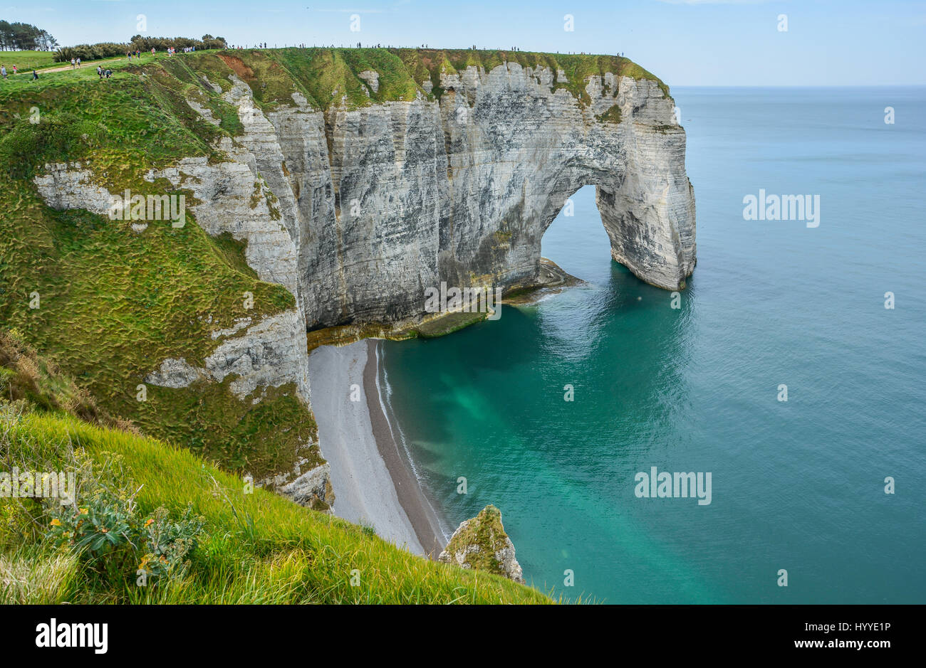 The cliffs of Etretat, Alabaster coast, Normandy, France Stock Photo ...