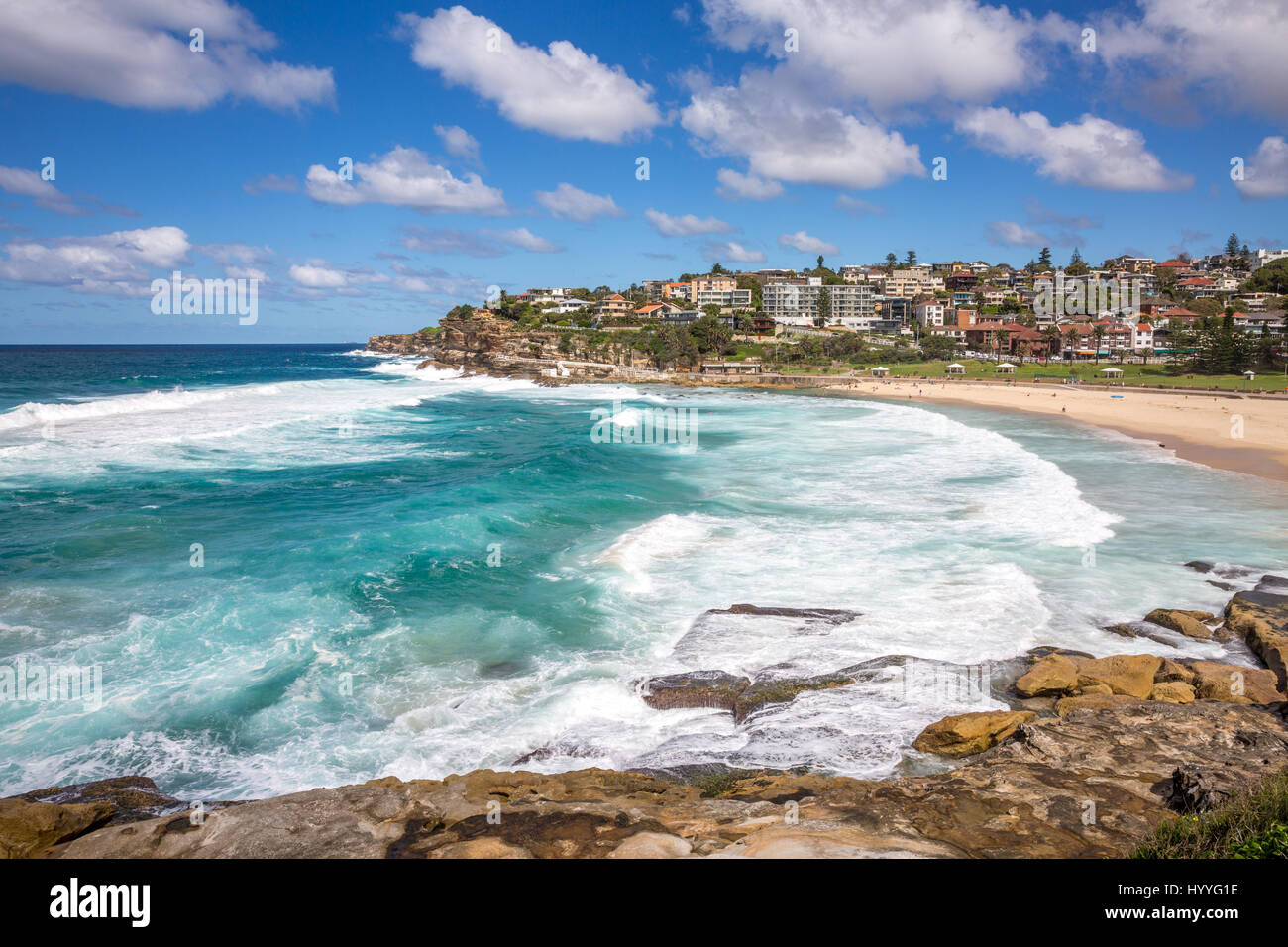Looking south on the suburb of Bronte and Bronte Beach in Sydney ...