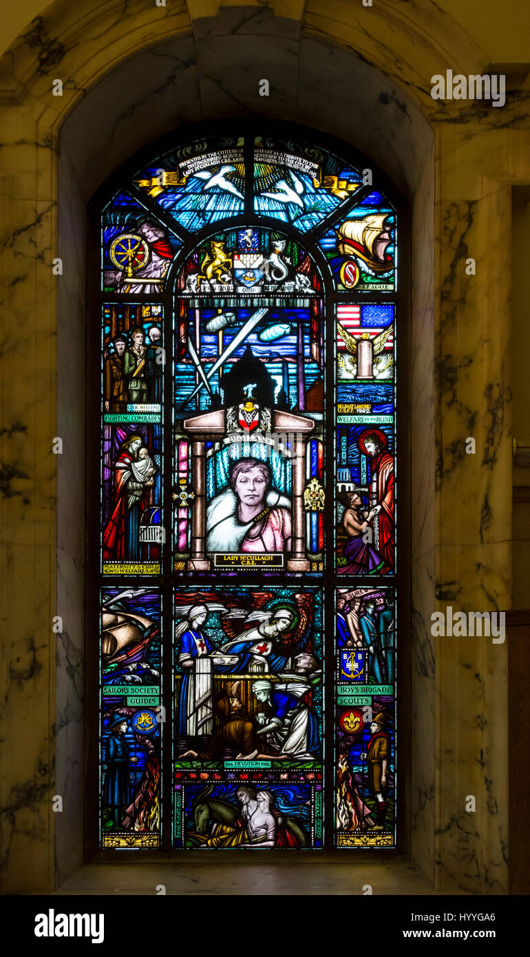 Belfast city hall stained glass hi-res stock photography and images - Alamy