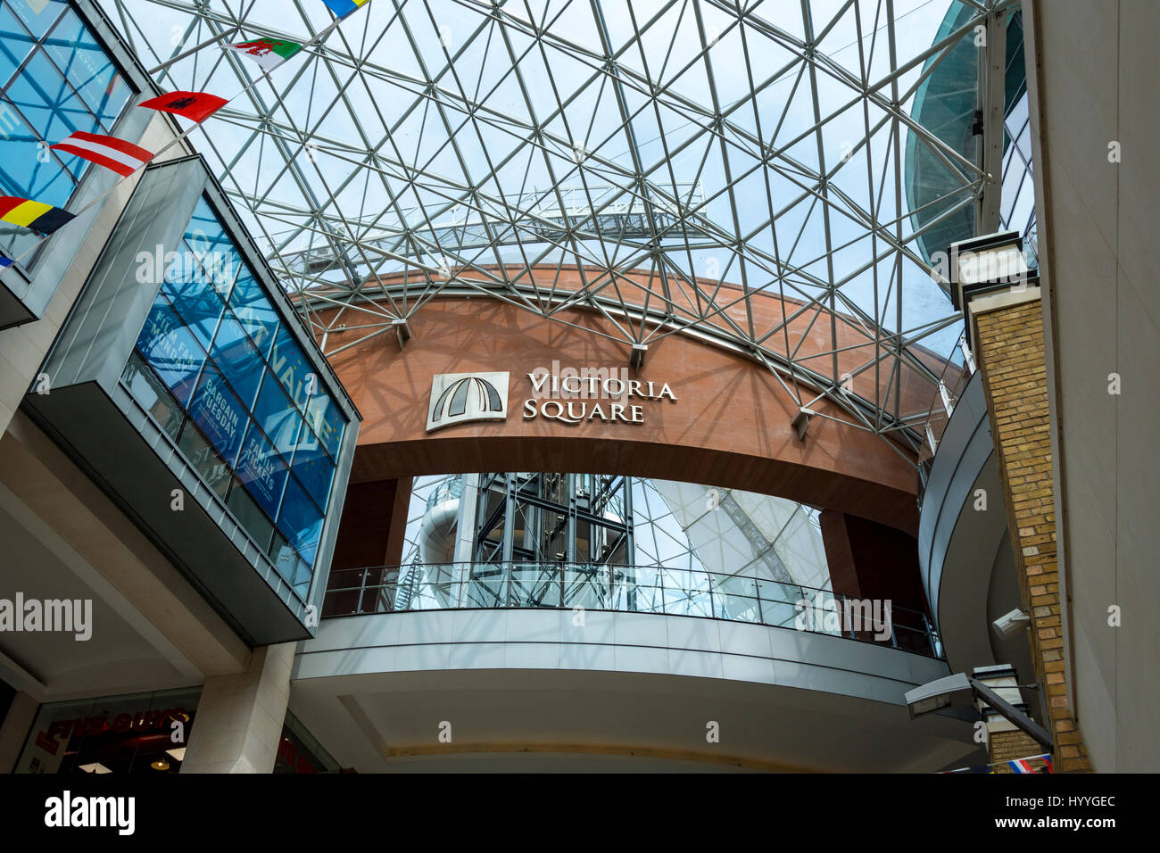 The entrance of the Victoria Square Shopping Centre. Belfast, County ...