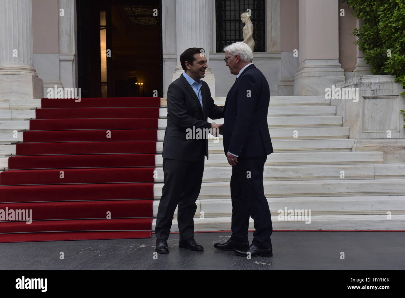 Athens, Greece. 07th Apr, 2017. Handshake of Greek Prime Minister ...