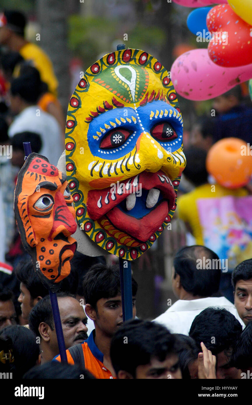 A colourful rally brings out from the Fine Art Institute of Dhaka ...