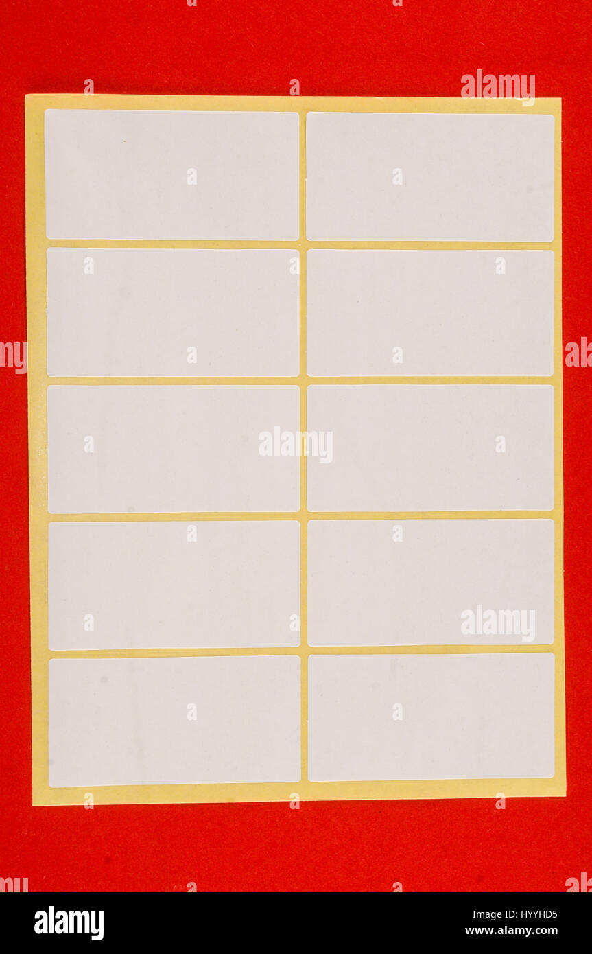 Close-up of empty labels Object on a Plain Background Stock Photo - Alamy