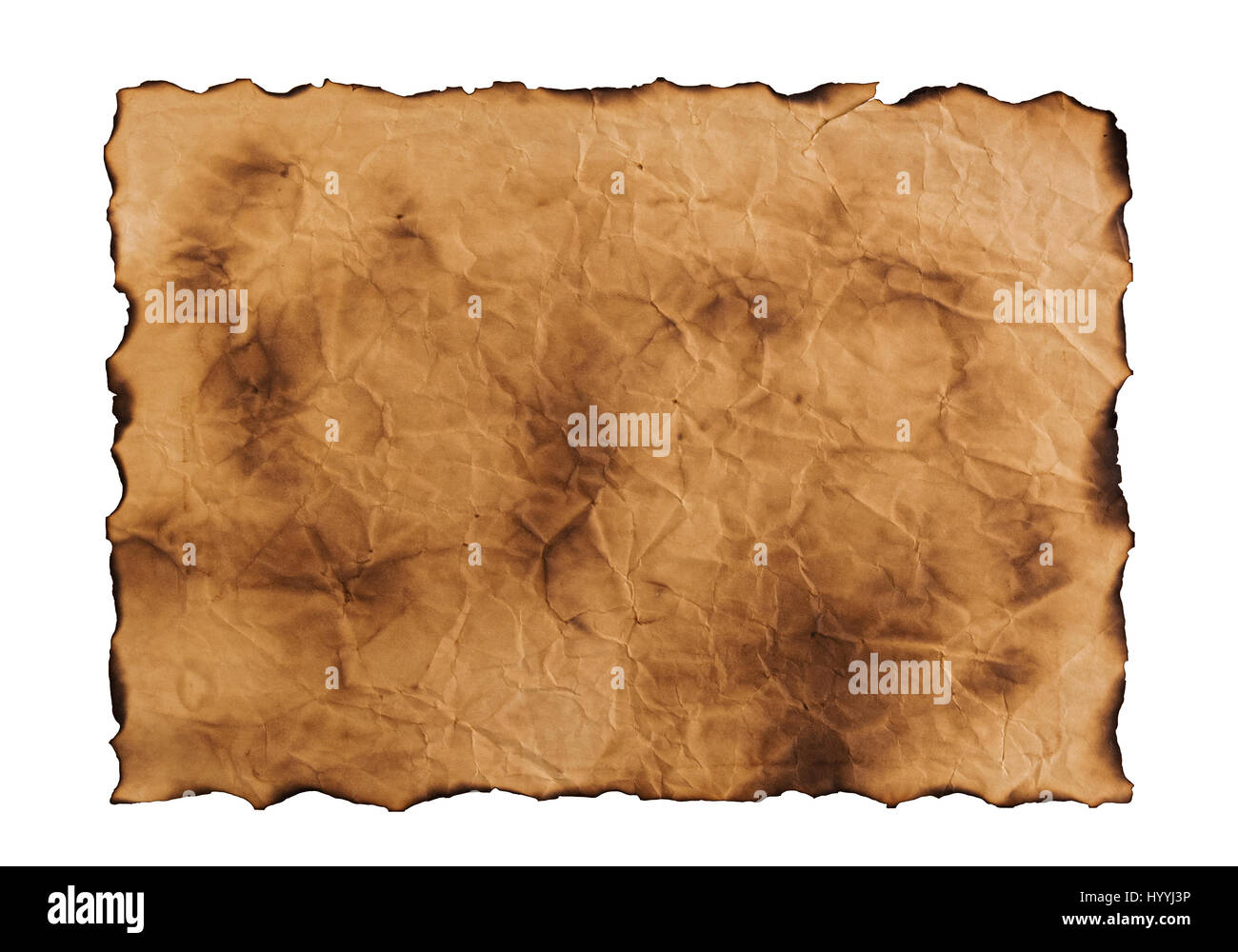 Old paper isolated on white background. Top view Stock Photo - Alamy