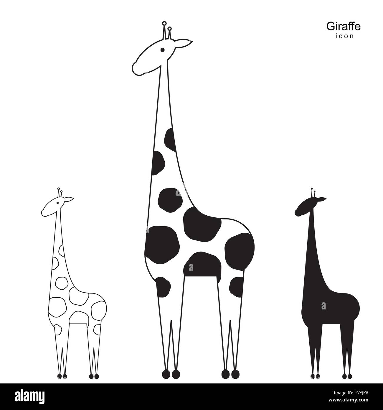 Giraffe icon in flat Cut Out Stock Images & Pictures - Alamy