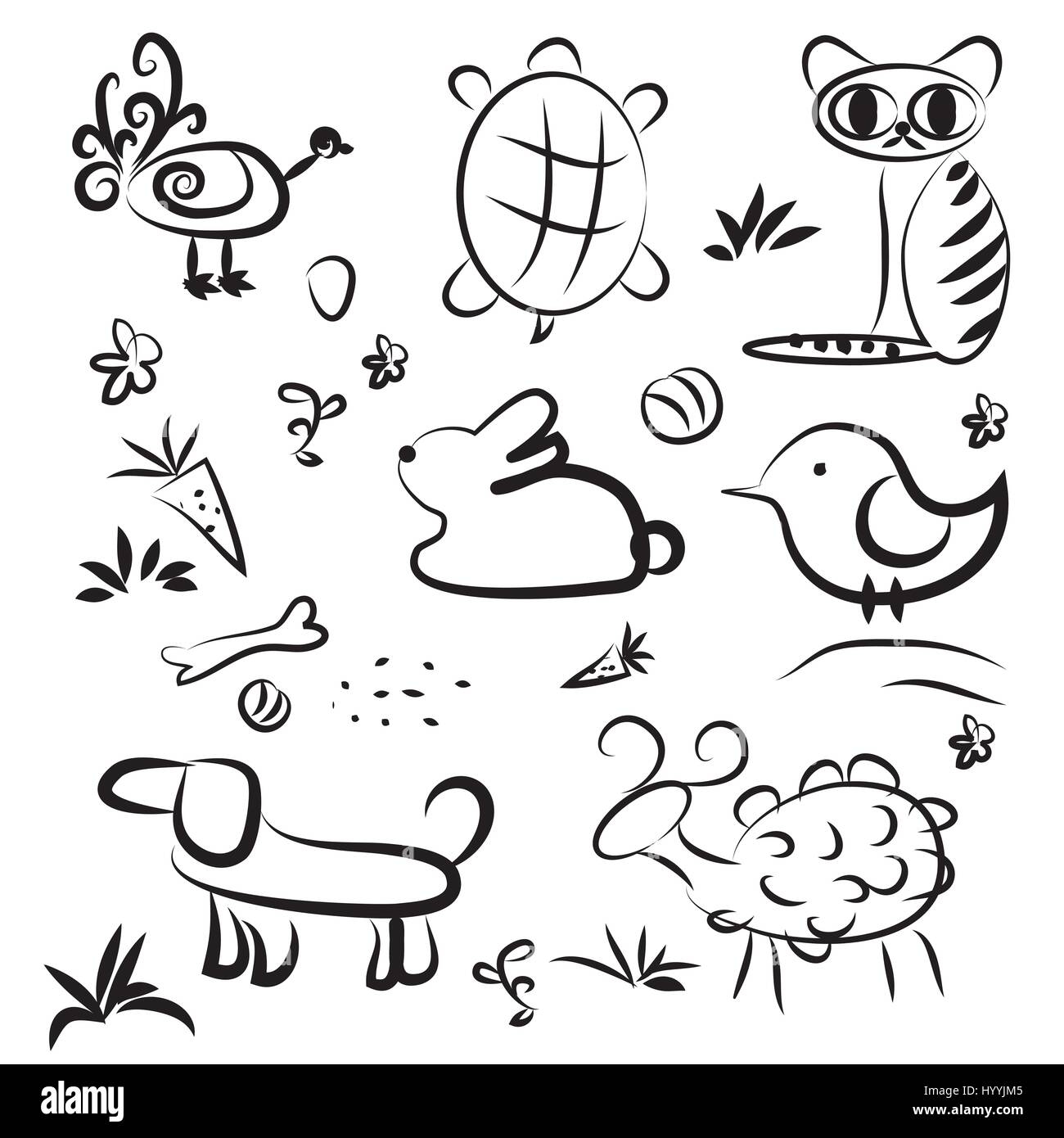 Dog leash simple vector Cut Out Stock Images & Pictures - Alamy