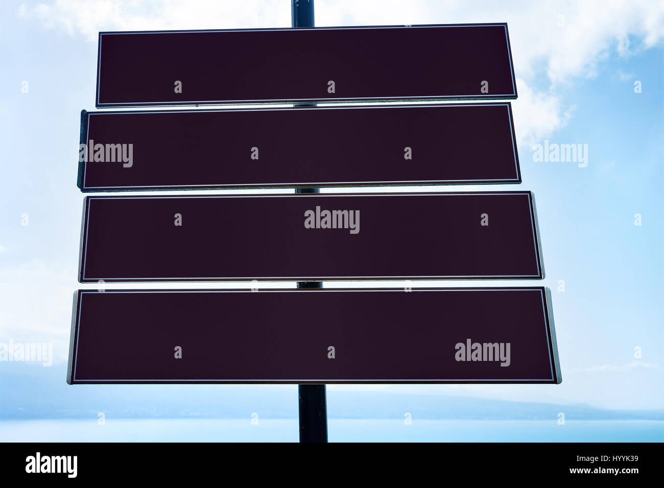 Direction plates without names at Vineyard Terraces hiking trail of ...