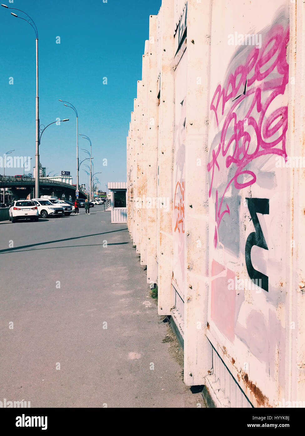 Street art wall, graffiti in a big city on bridge Stock Photo - Alamy