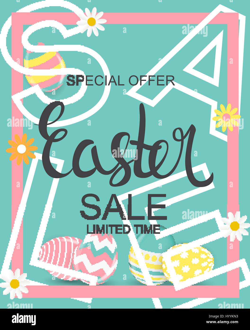 Happy Easter Spring Holiday Background Vector Illustration Stock Vector ...