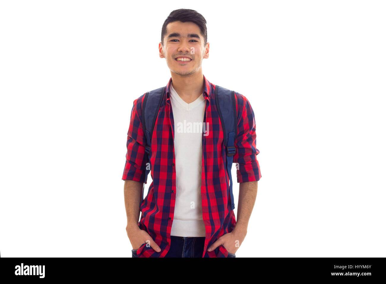 Young man with backpack Stock Photo - Alamy