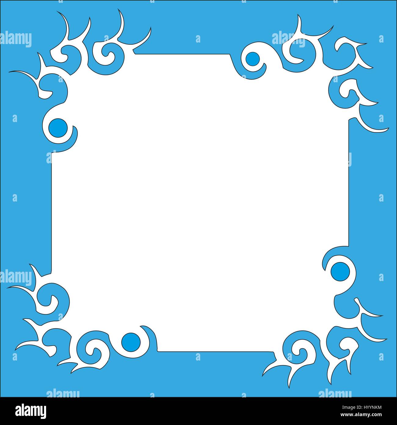 Abstract blue background of white patterned frame for your text ...