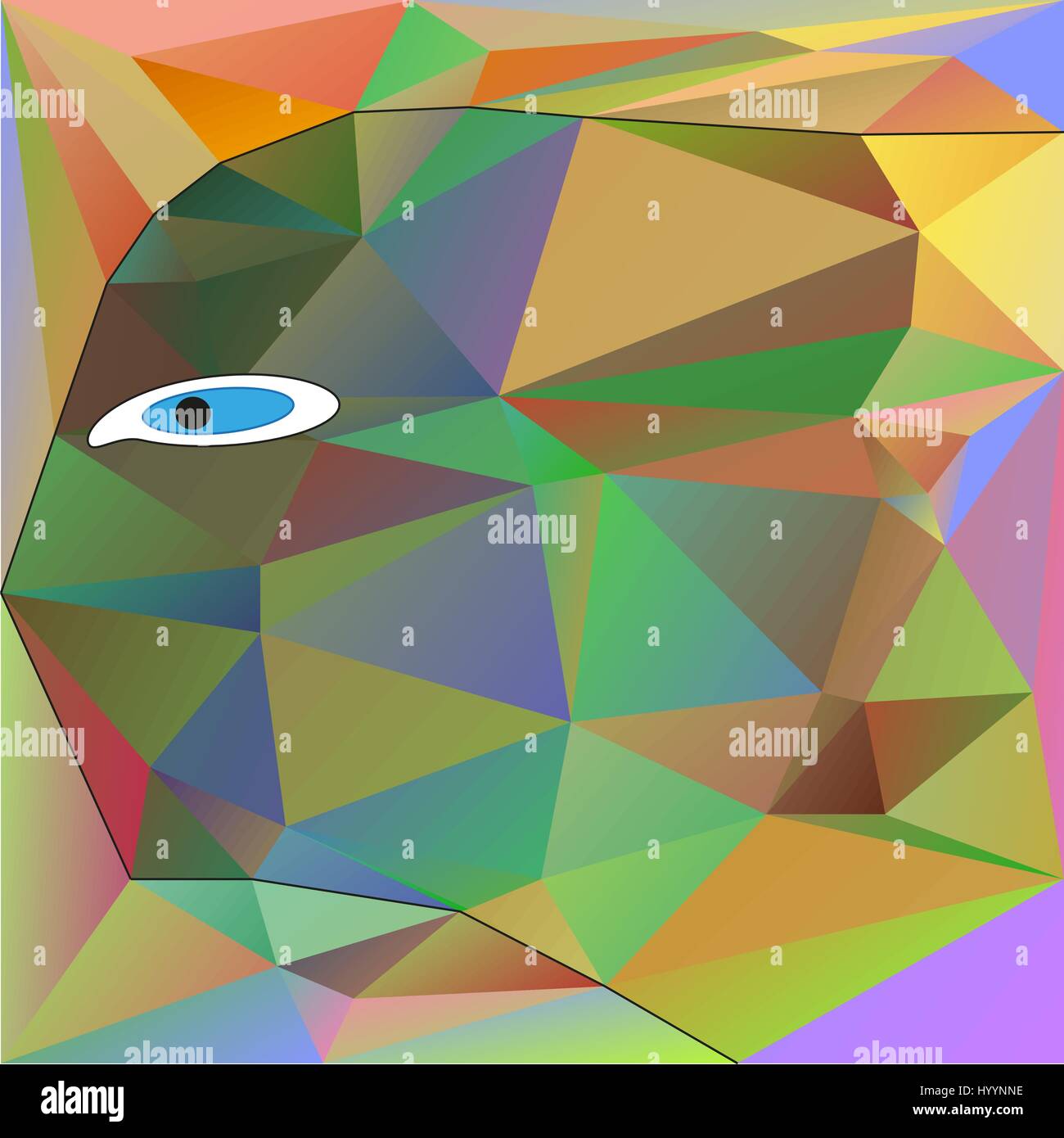 Background in the form of a human head abstract of colored triangles ...