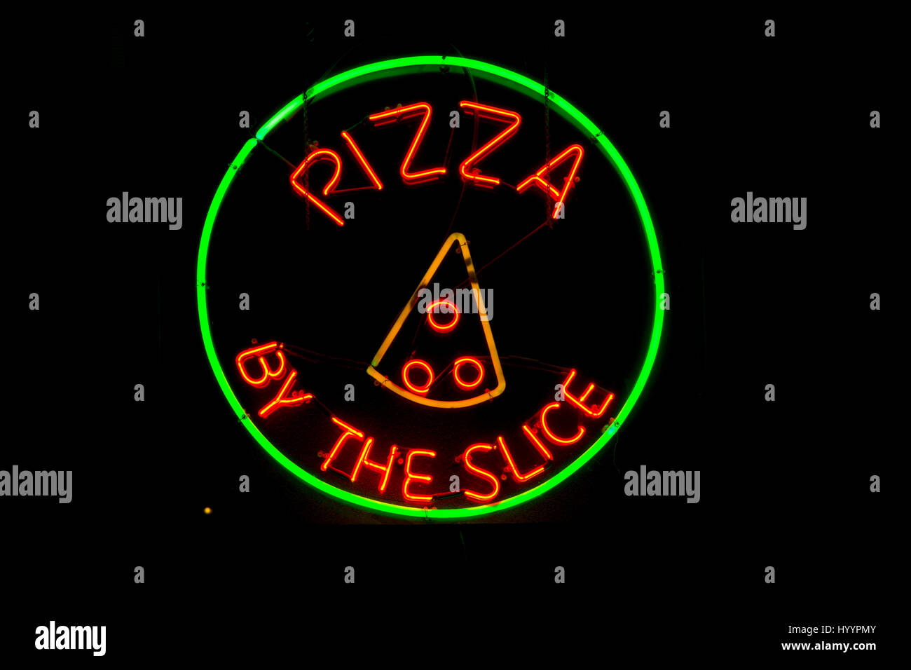 Neon pizza sign, Salem, Oregon Stock Photo - Alamy