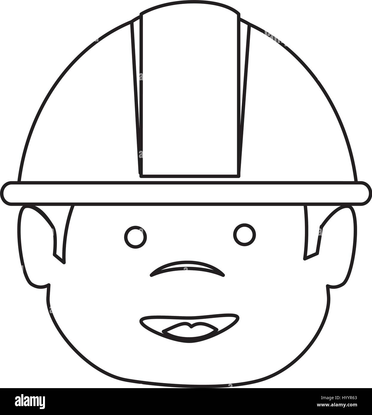 worker with helmet avatar vector illustration design Stock Vector Image ...