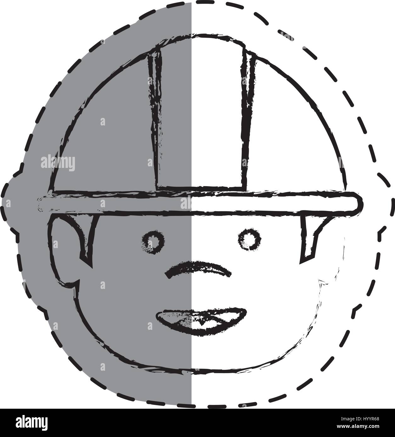 worker with helmet avatar vector illustration design Stock Vector Image ...