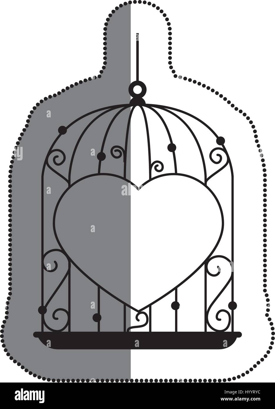 Cage heart icon vector hi-res stock photography and images - Alamy
