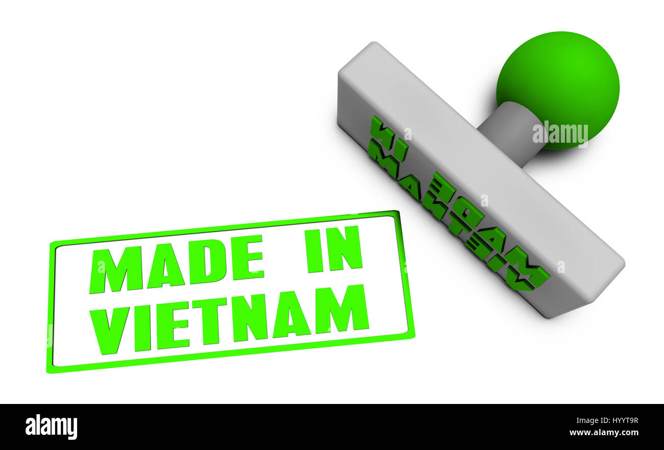 Made in Vietnam Stamp or Chop on Paper Concept in 3d Stock Photo - Alamy