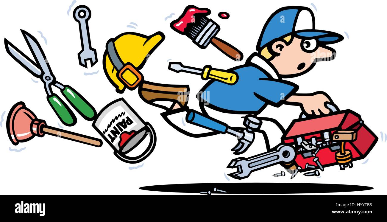 Painter Running Late. Vector Illustration Stock Vector Image & Art - Alamy