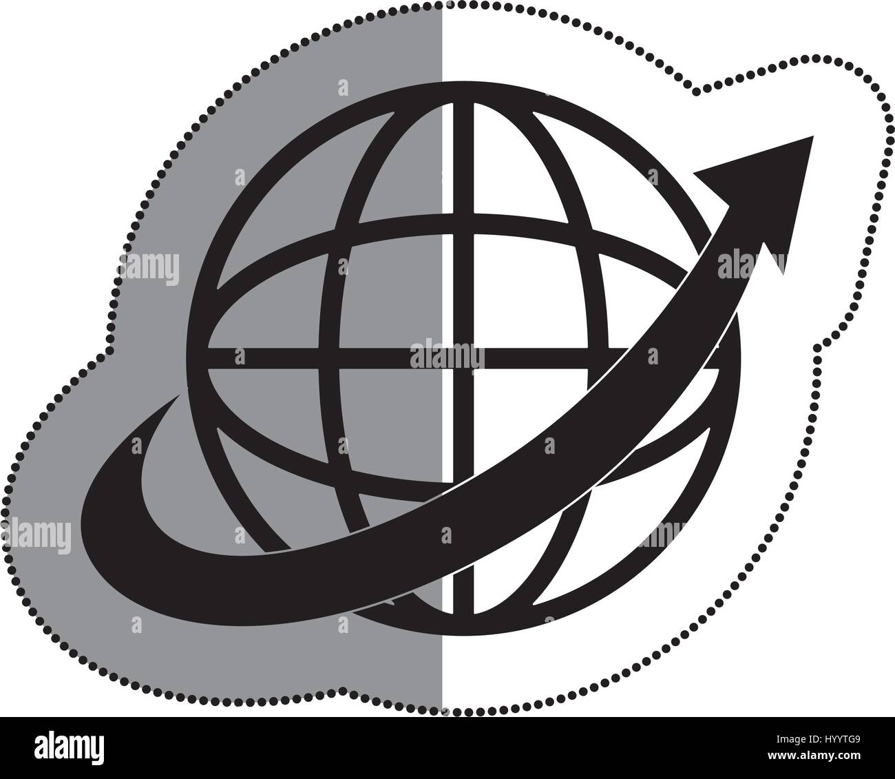 sphere with arrow around isolated icon Stock Vector Image & Art - Alamy