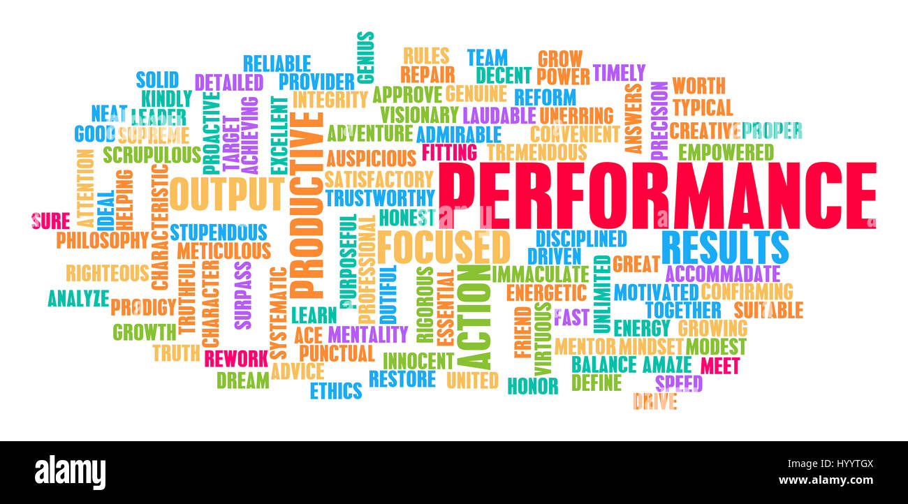 Performance Word Cloud Concept on White Stock Photo - Alamy