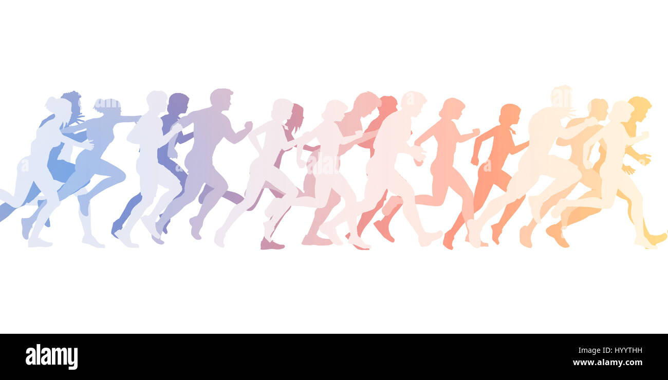 Sports Background with People Running as Concept Stock Photo - Alamy
