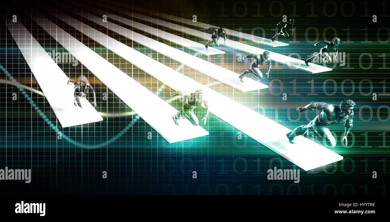 Team Running Together in a Business Race Concept Stock Photo - Alamy